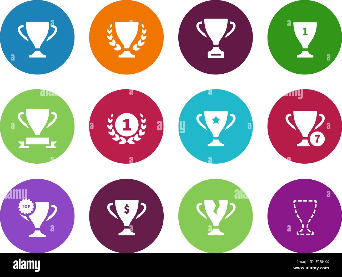 Trophy cup circle icons on white background Stock Vector Image & Art ...