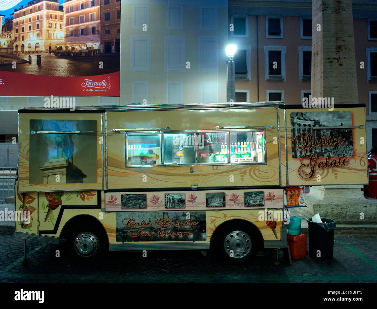 AJAXNETPHOTO. 2015.ROME, ITALY. - GELATI VAN AT NIGHT - ICEA CREAM VAN ...