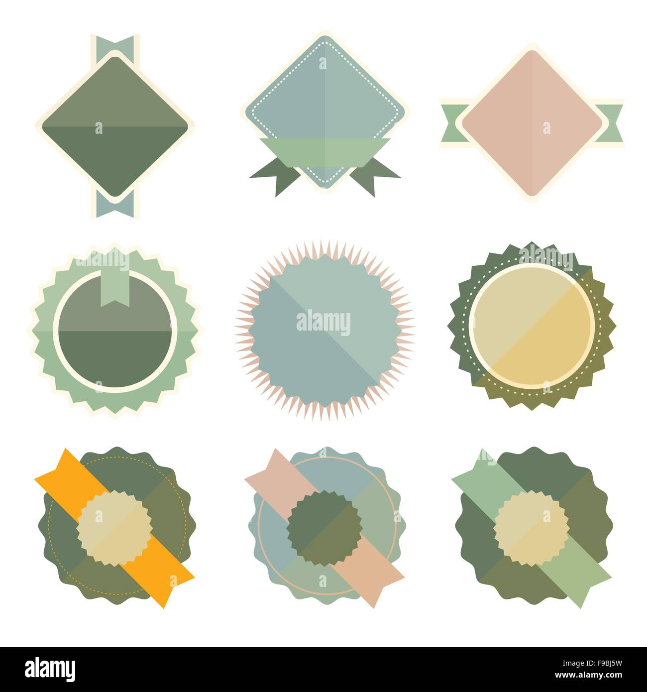 Retro ribbons labels Cut Out Stock Images & Pictures - Alamy