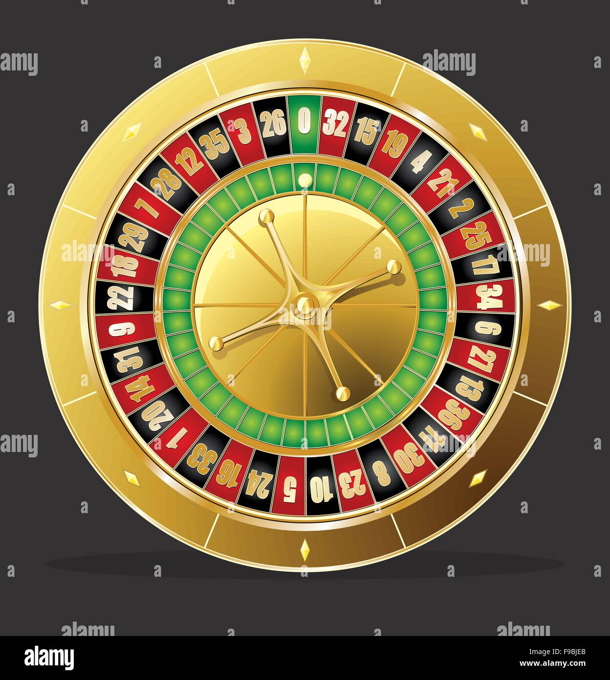 Detailed casino roulette wheel. Adobe Illustrator EPS8 file Stock ...