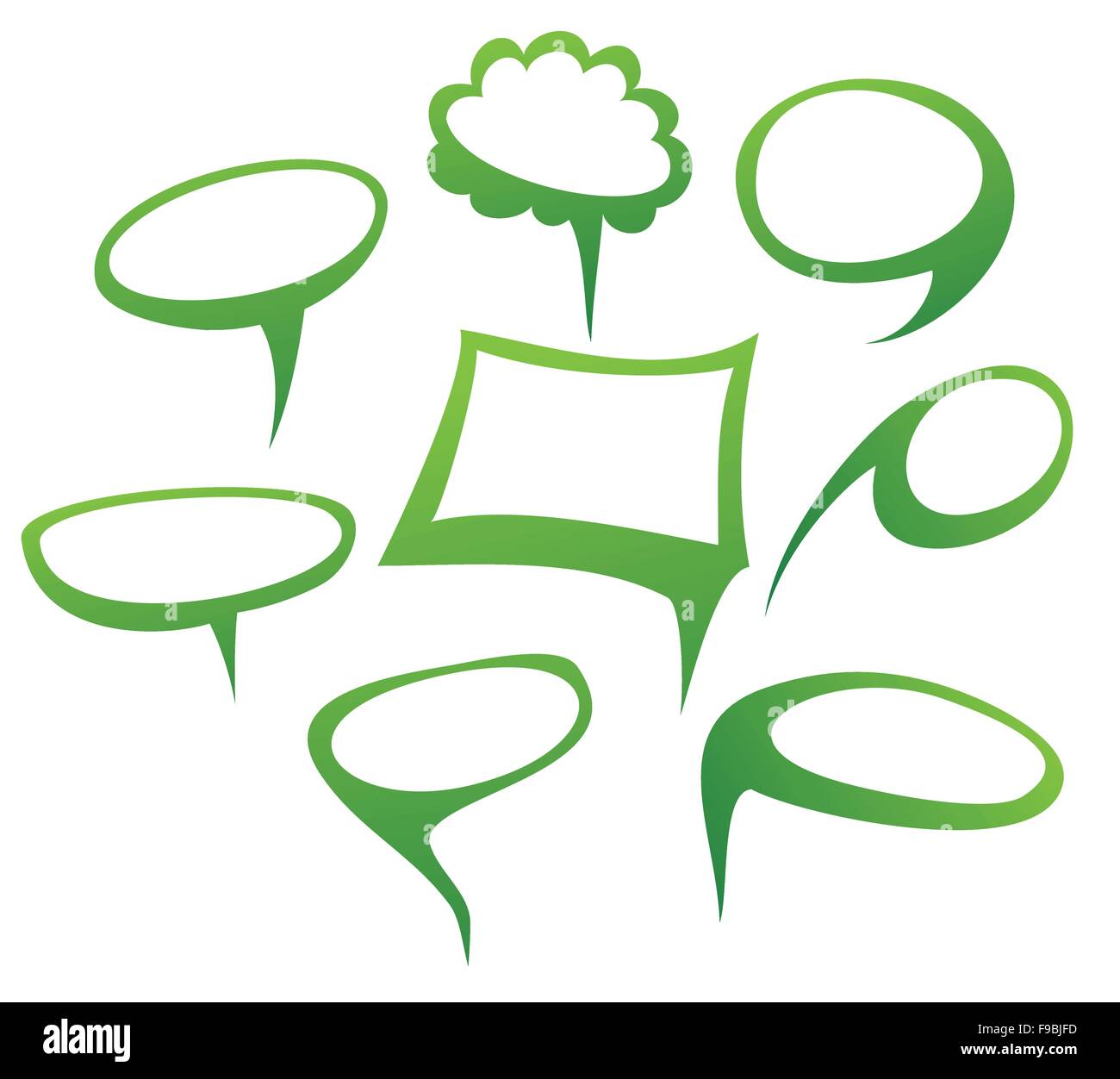 Set of hand drawn speech bubbles, vector design elements Stock Vector ...