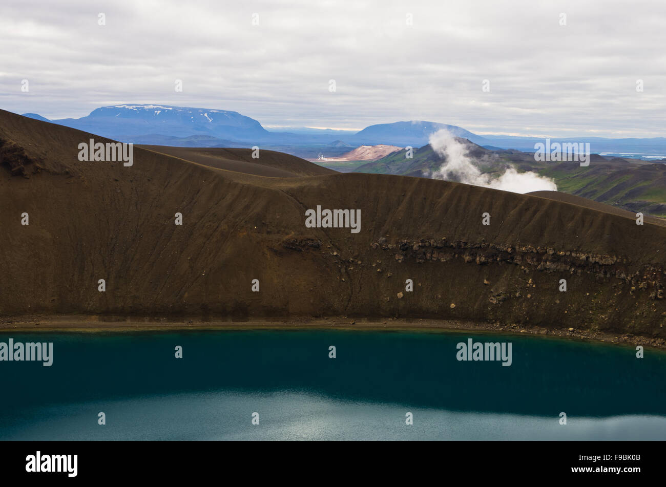 Volcano crater Viti with lake inside at Krafla volcanic area Stock ...
