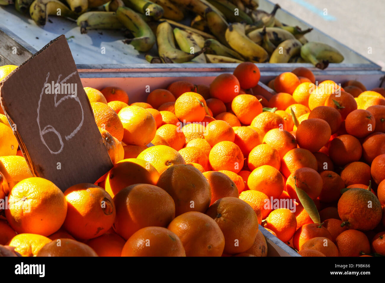 Fruit and vegetables on a typical Spanish market stall in Altea ...