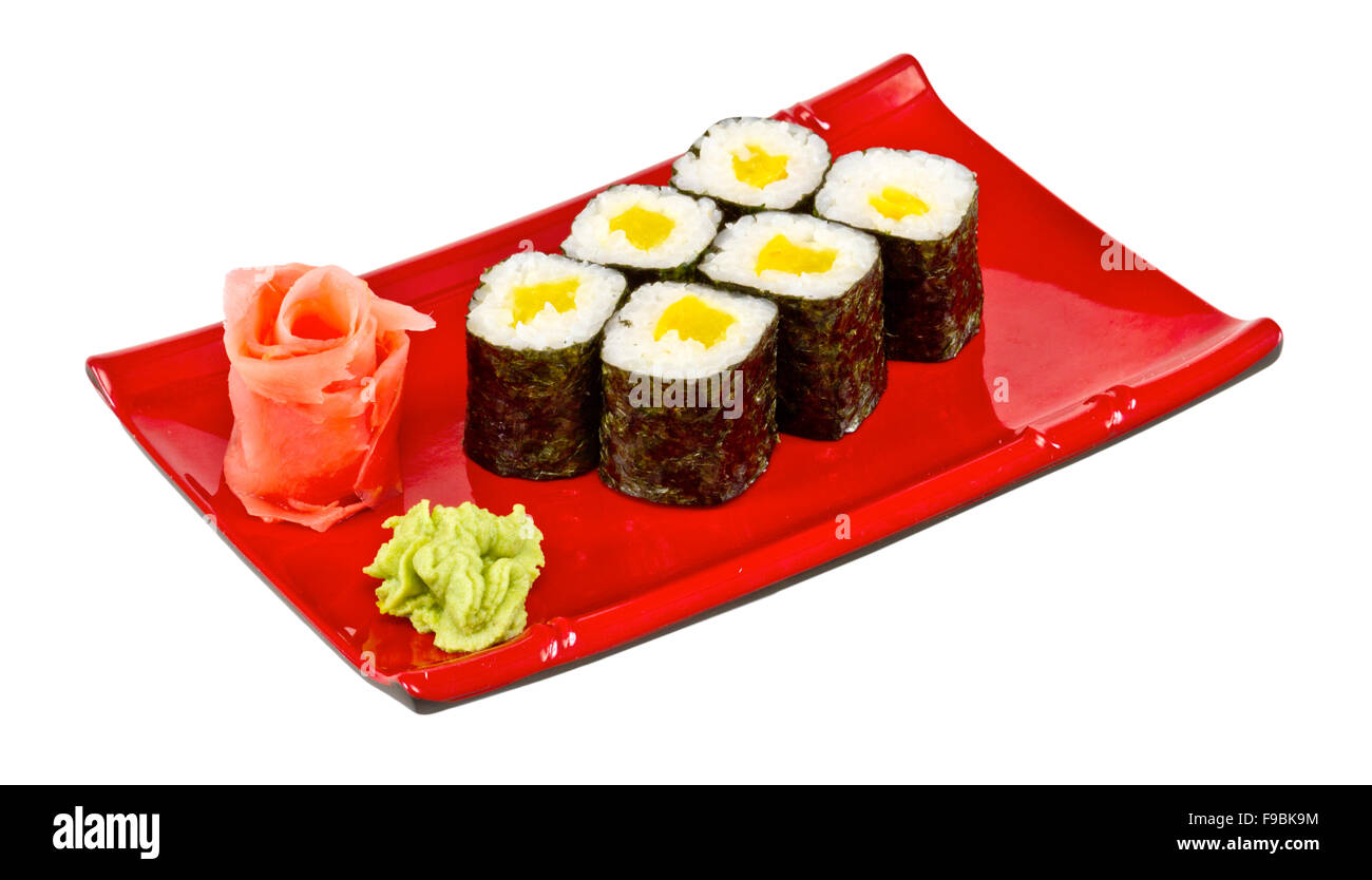 japan vegetarian roll with dycon Stock Photo - Alamy