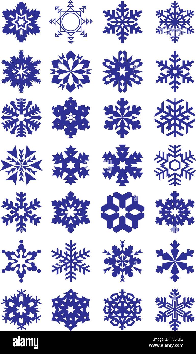 Collection of vector flakes isolated on white background Stock Vector ...