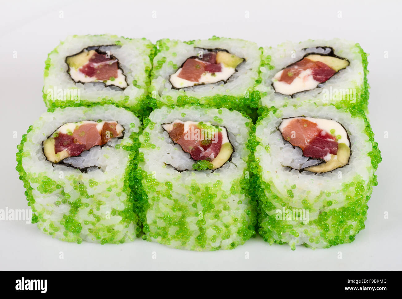 Tobiko Spicy Maki Sushi - Hot Roll with various type of Tobiko (flying ...