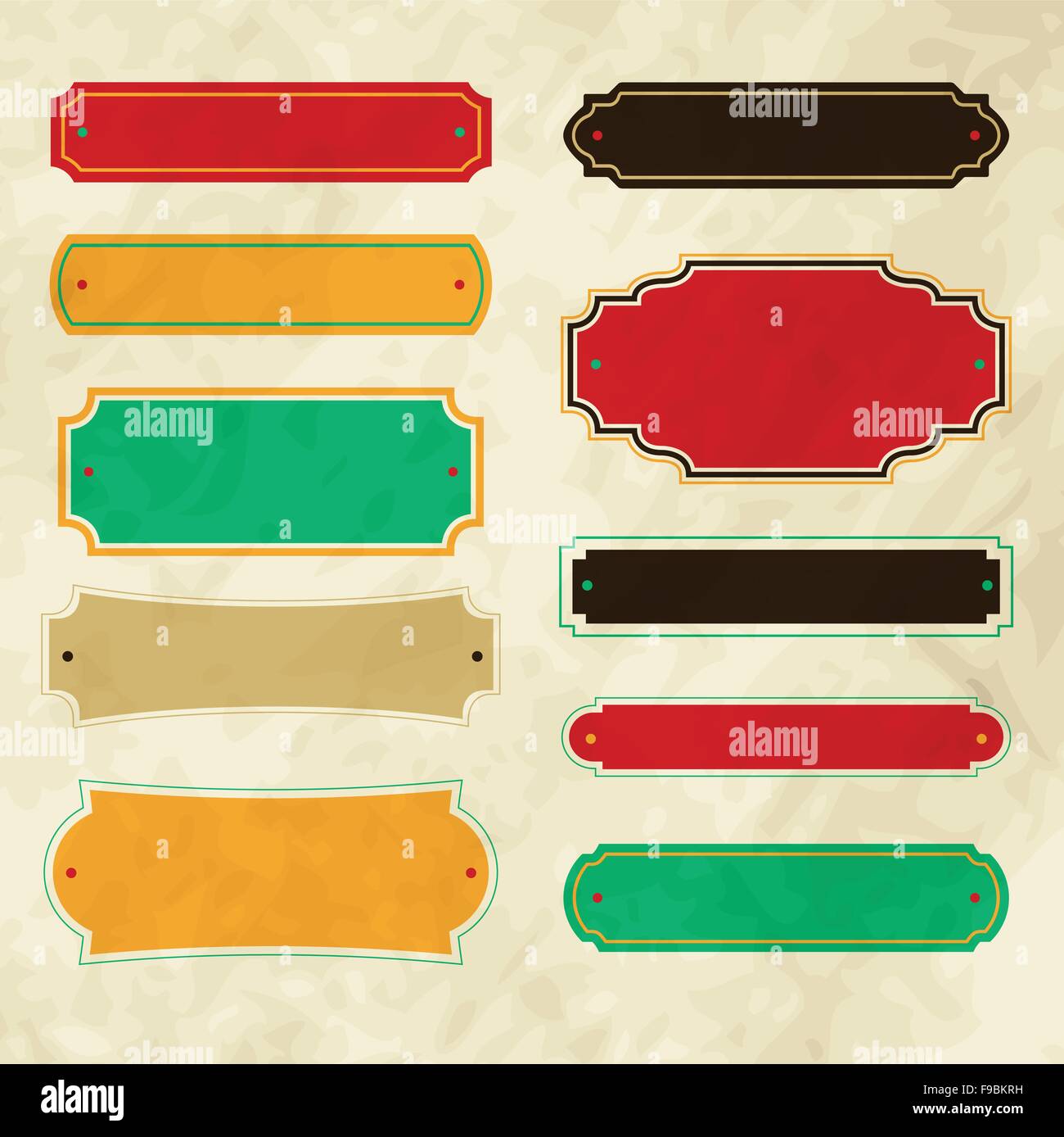 horizontal vintage label and retro style vector design Stock Vector ...