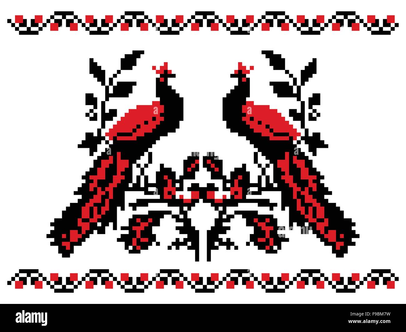 Vector illustrations of ukrainian embroidery ornaments, patterns ...