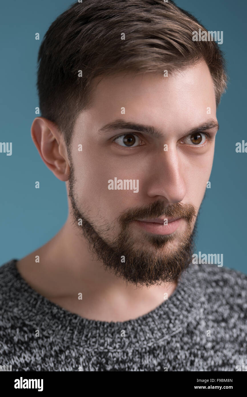 Surprised man portrait looking away Stock Photo - Alamy