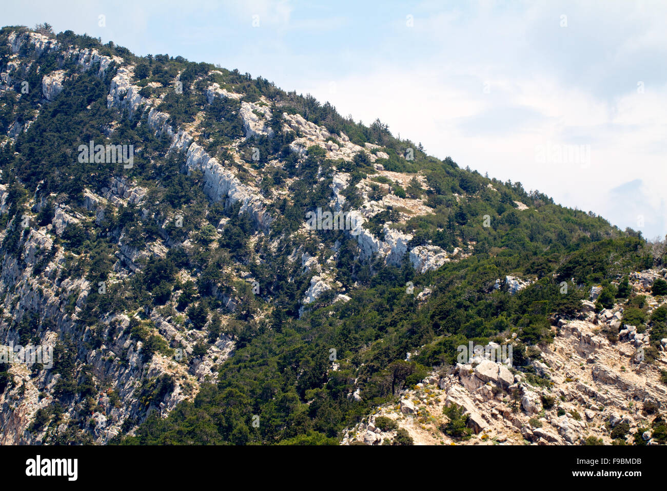High mountain and Rocks in Greece Rhodes Stock Photo - Alamy