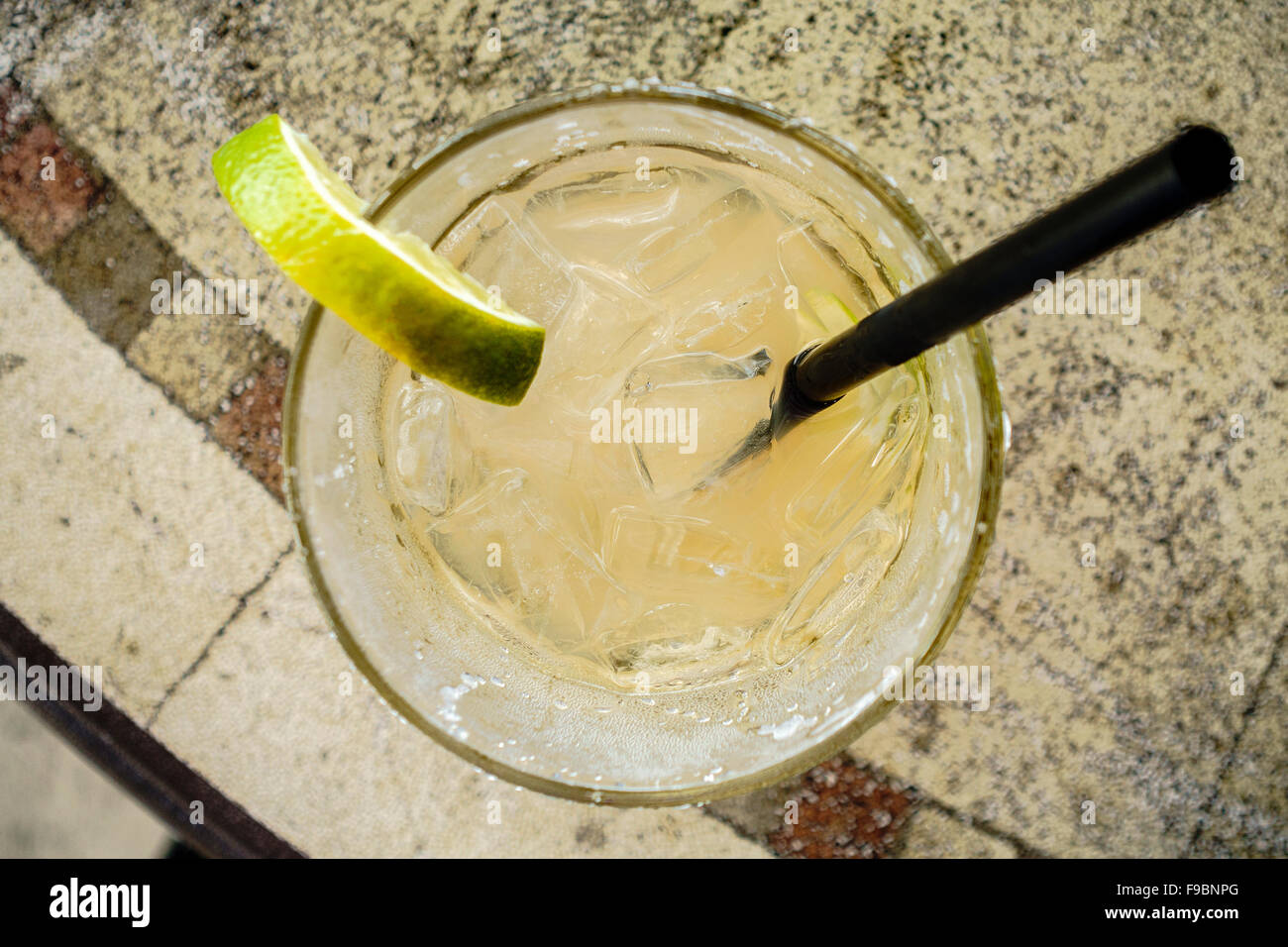 A Marguerita cocktail from above, closeup Stock Photo - Alamy