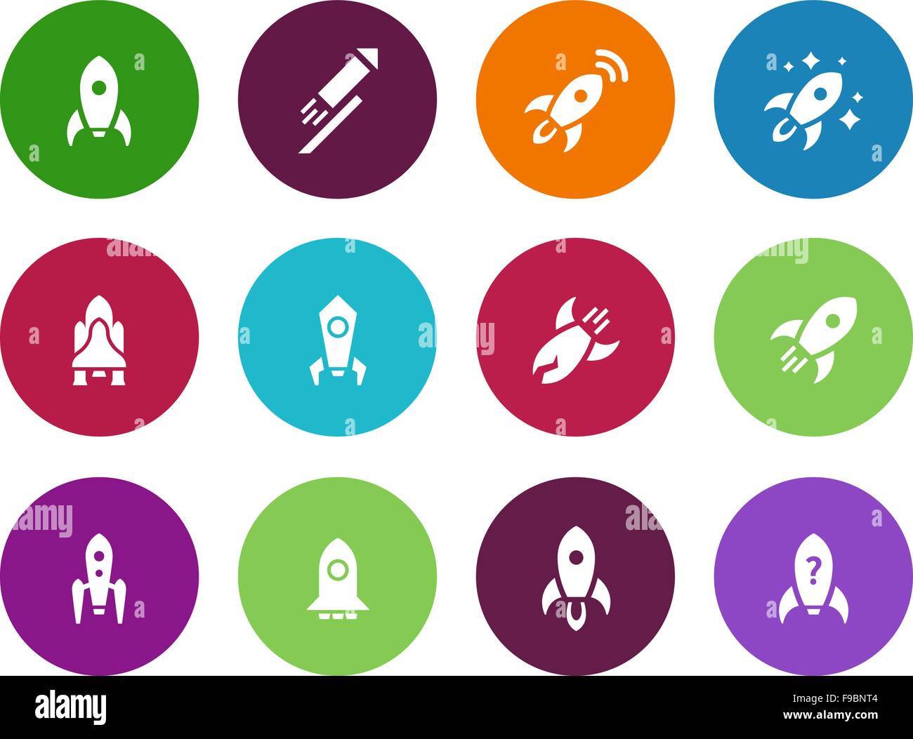 Rocket circle icons on white background Stock Vector Image & Art - Alamy