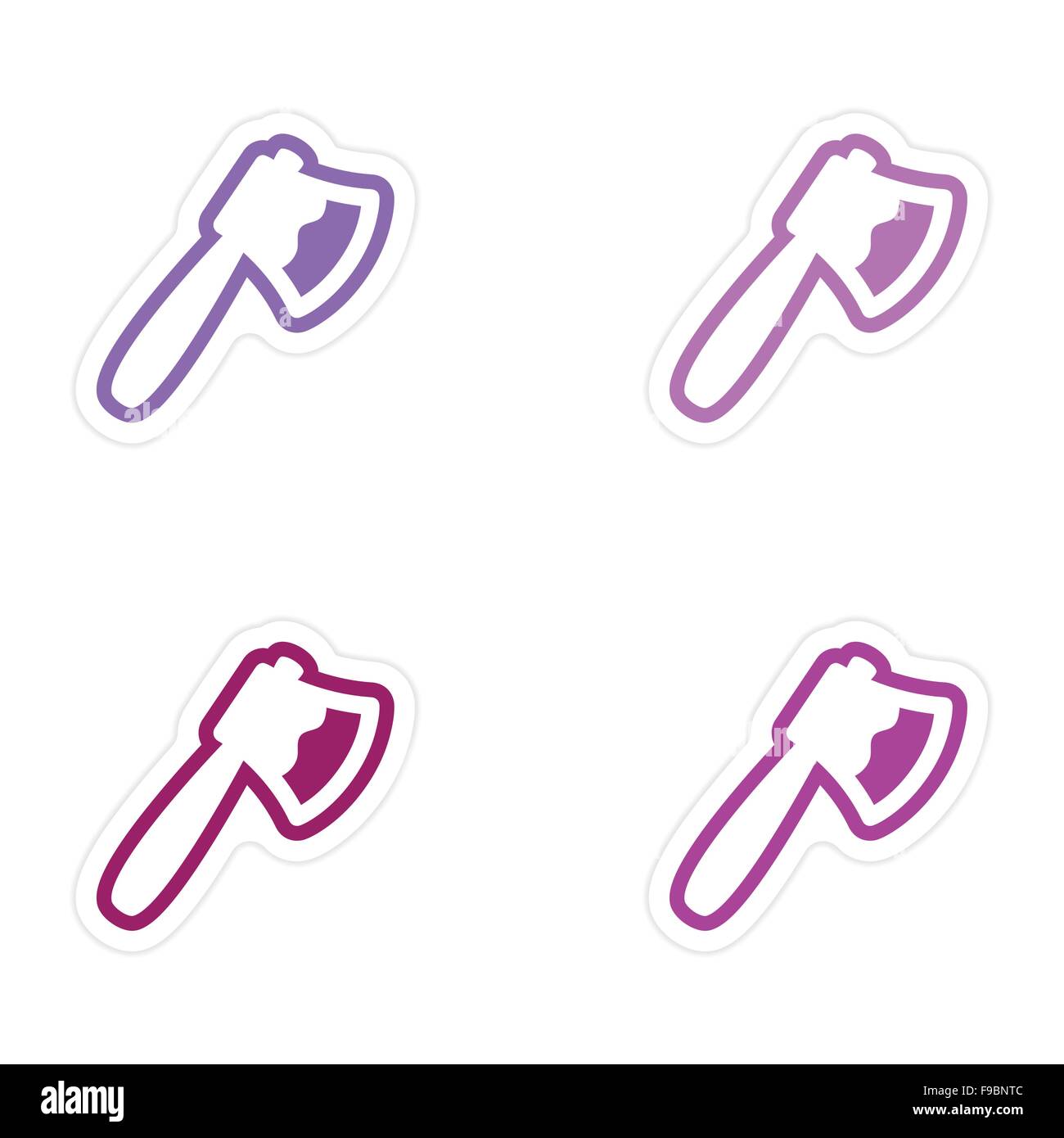 assembly stickers bloody ax on a white background Stock Vector Image ...