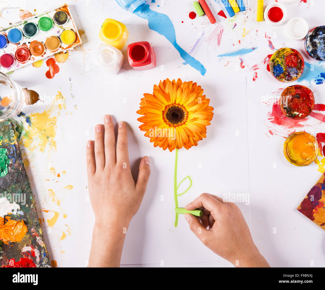 Creative concept with flowers Stock Photo - Alamy
