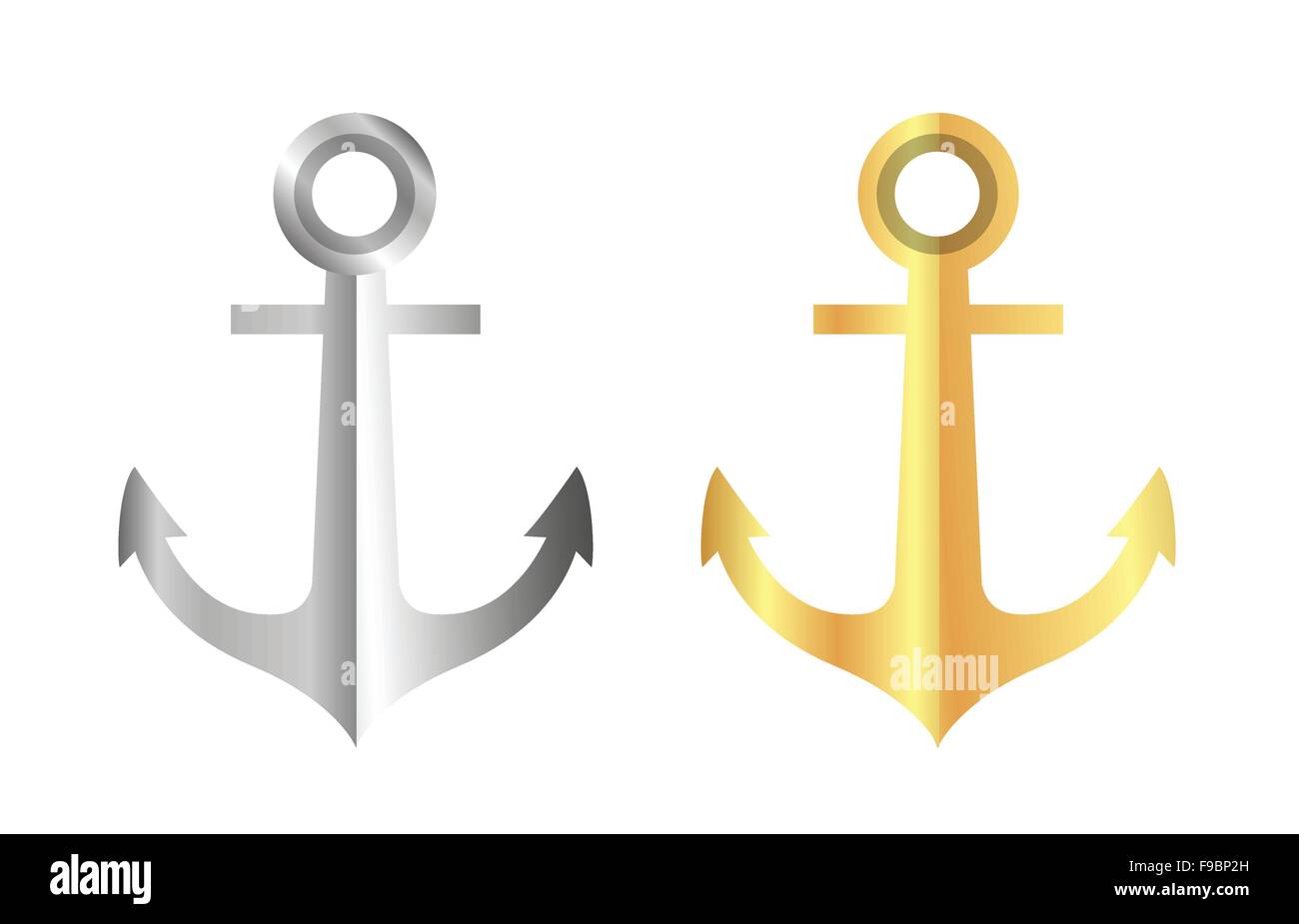 Gold Anchor Vector Illustration Cut Out Stock Images & Pictures - Alamy