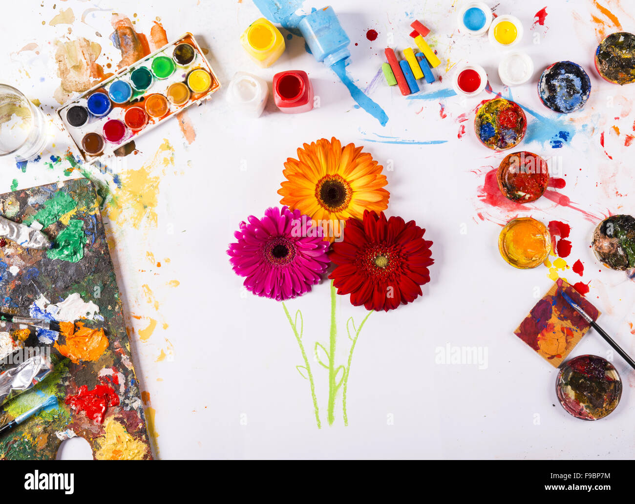 Creative concept with flowers Stock Photo - Alamy