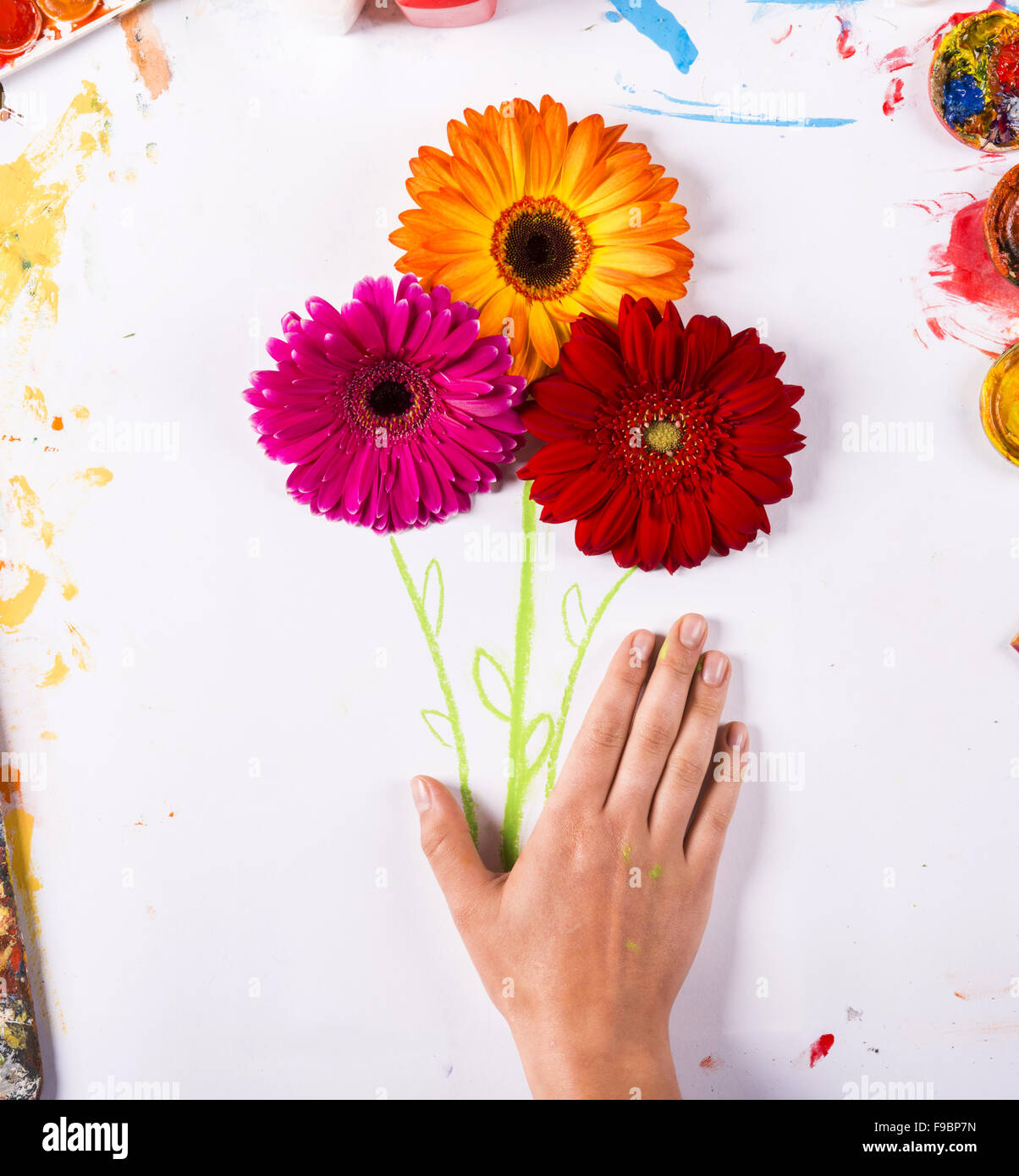 Creative arrangement of flowers hi-res stock photography and images - Alamy