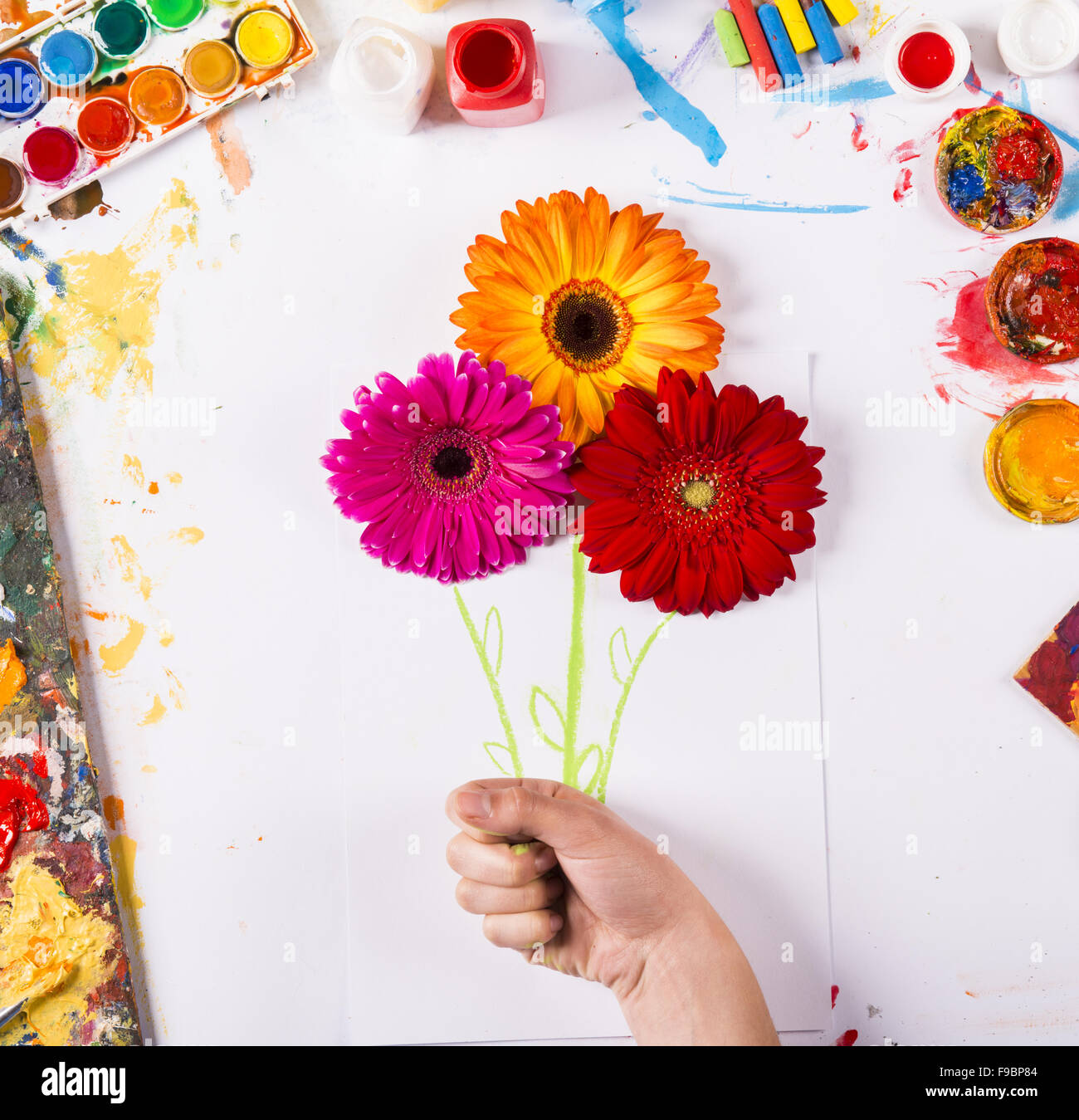 Creative concept with flowers Stock Photo - Alamy