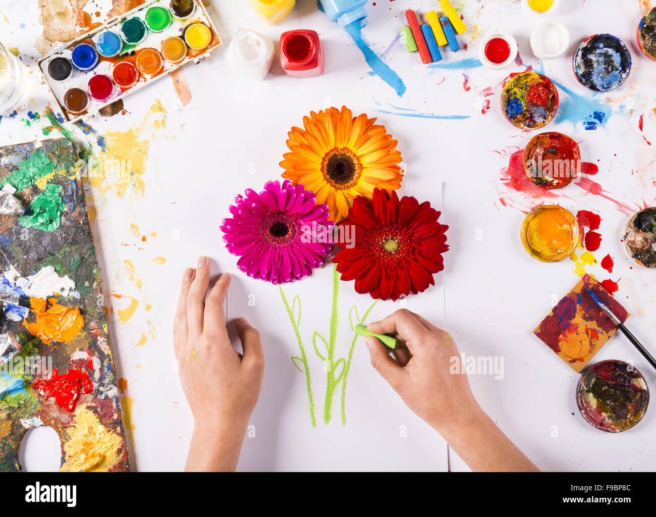 Creative concept with flowers Stock Photo - Alamy