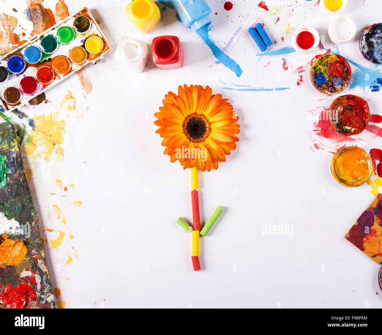 Creative concept with flowers Stock Photo - Alamy