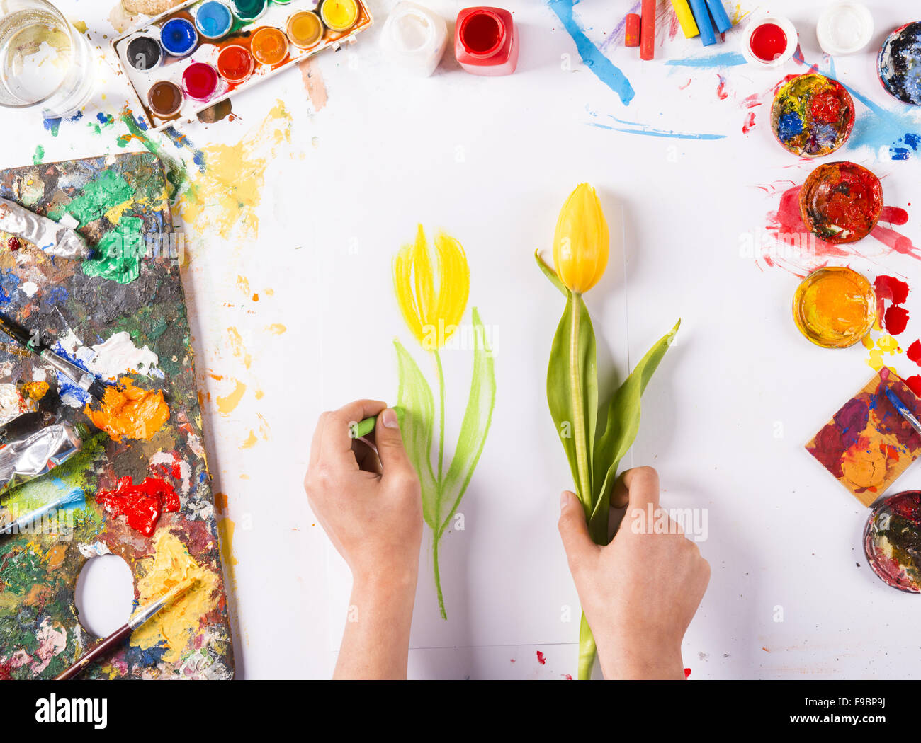 Creative concept with flowers Stock Photo - Alamy