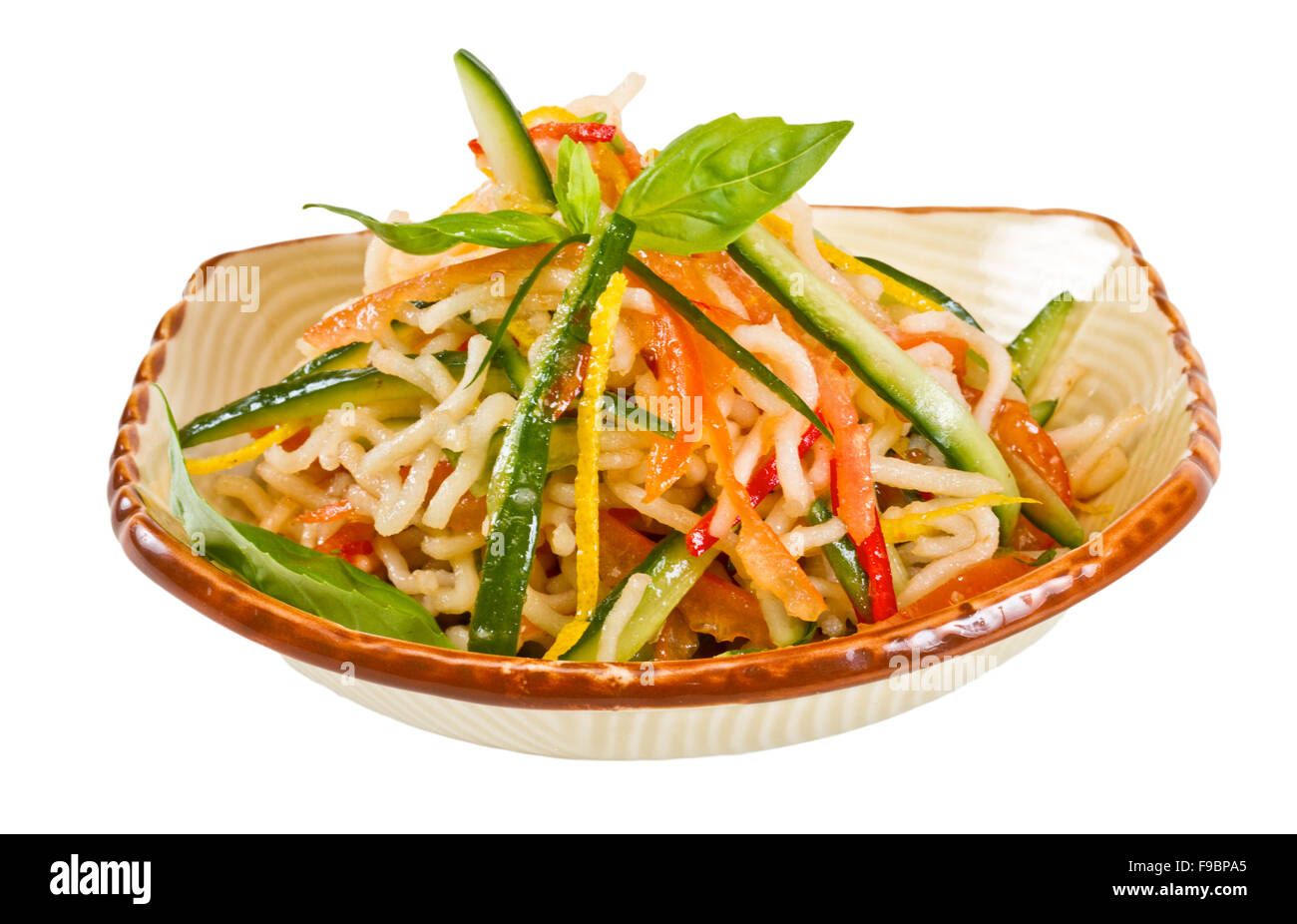 Japan salad with noodles and vegetables Stock Photo - Alamy