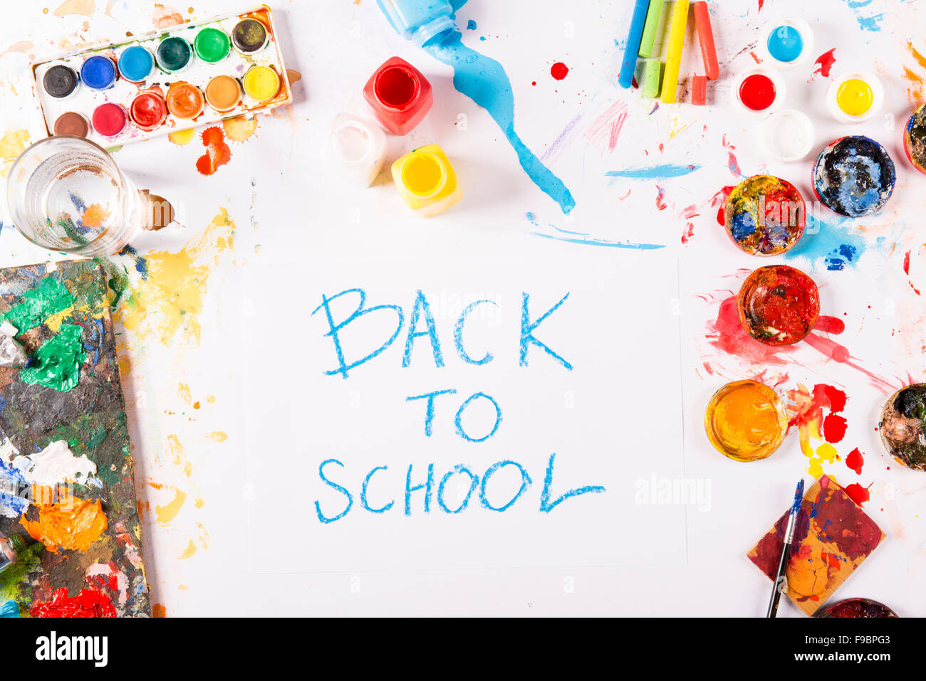Creative concept with Back to school theme Stock Photo - Alamy