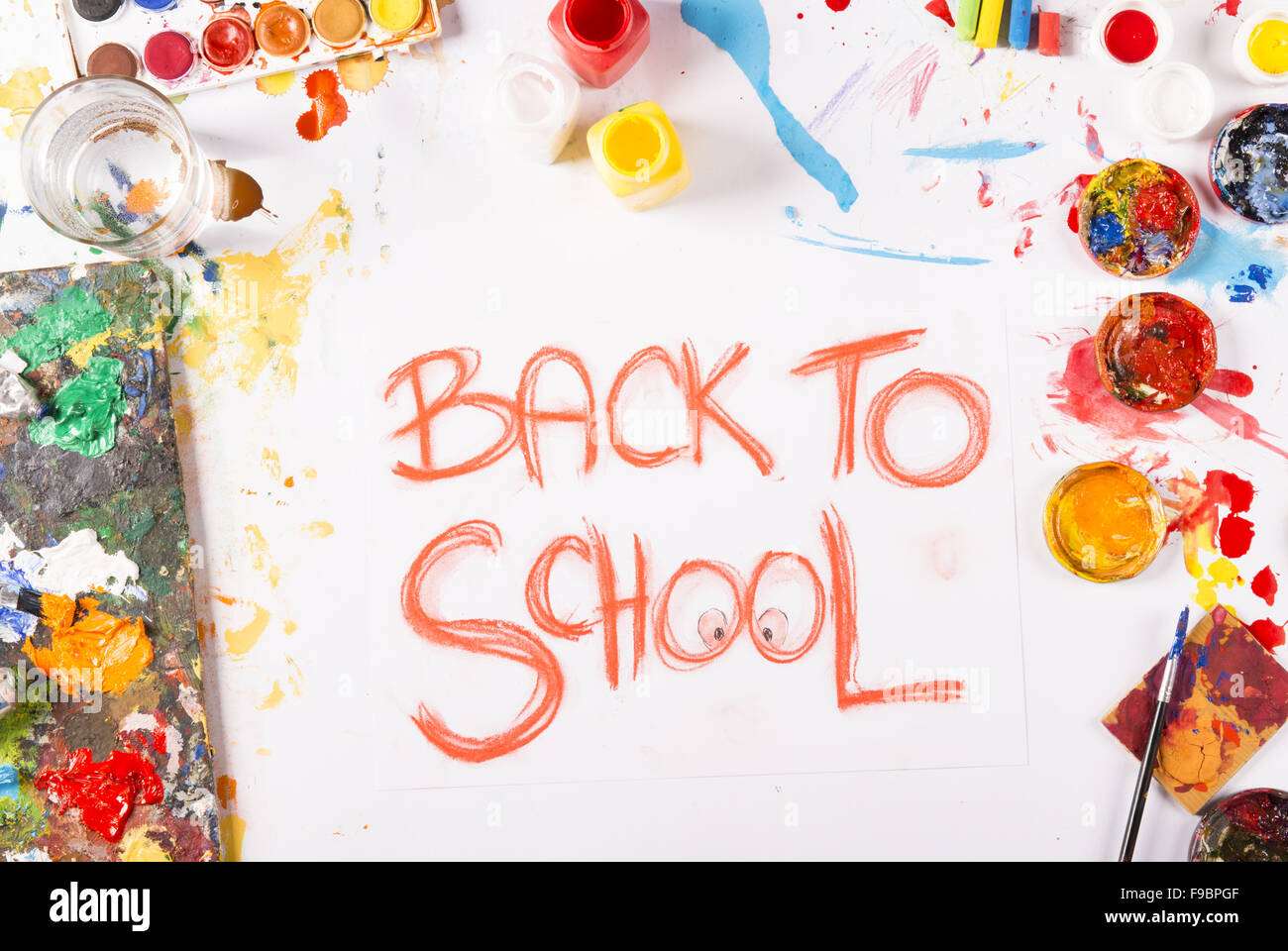 Creative concept with Back to school theme Stock Photo - Alamy