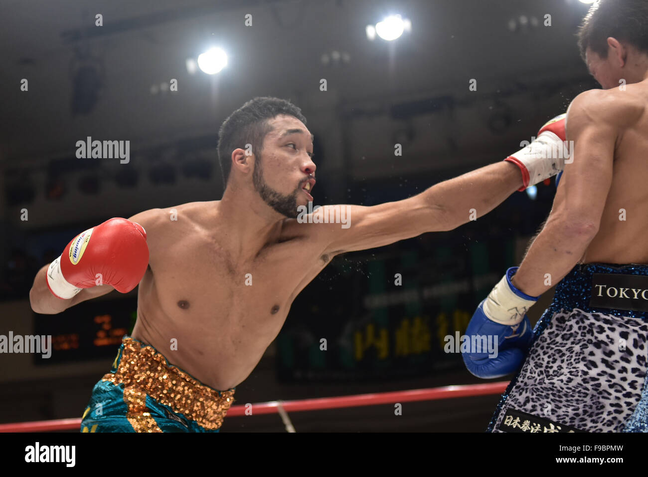 Tokyo, Japan. 14th Dec, 2015. (L-R) Rikki Naito, Kenichi Ogawa Boxing ...