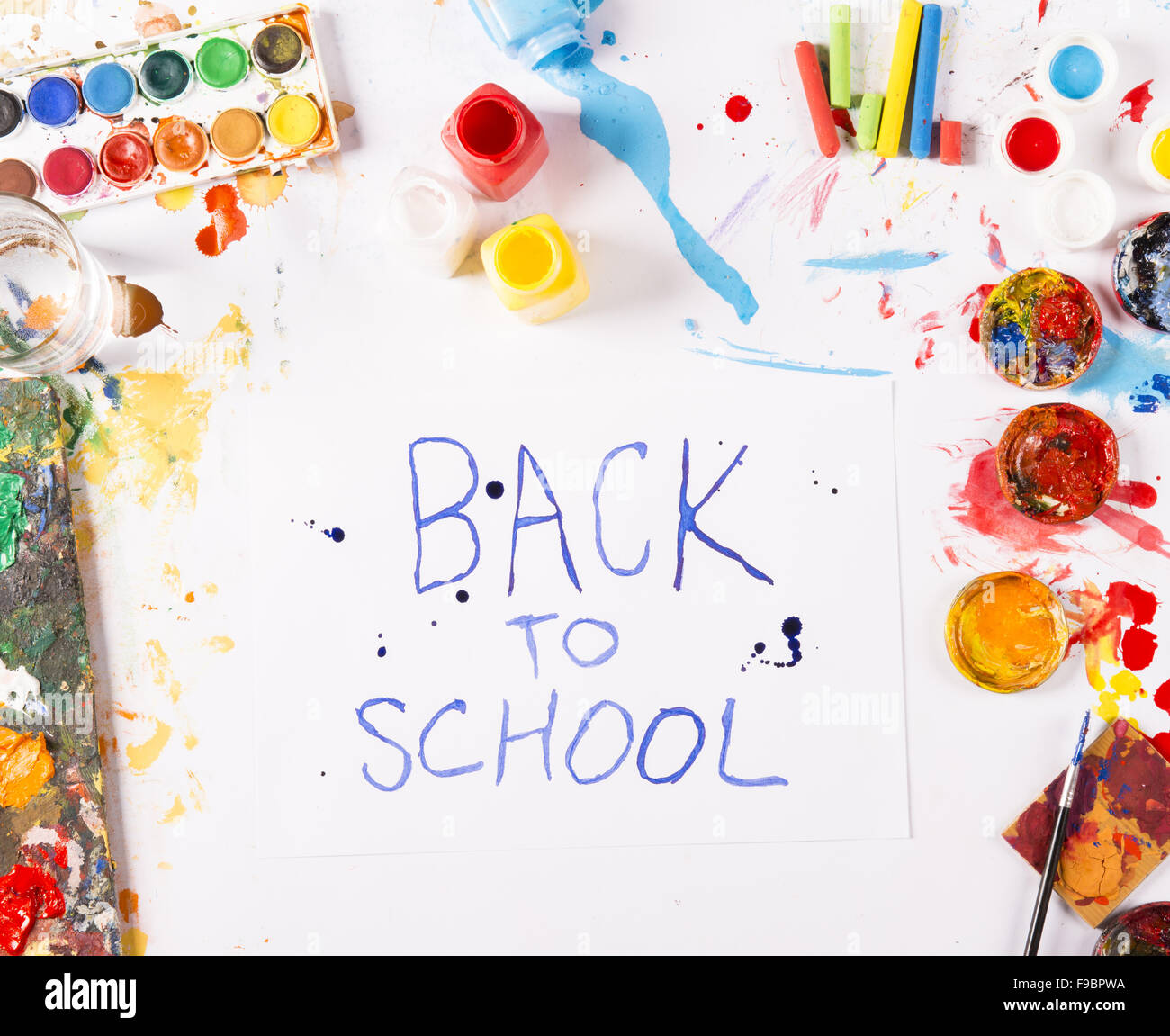 Creative concept with Back to school theme Stock Photo - Alamy