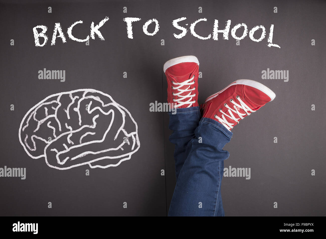 Creative concept with Back to school theme Stock Photo - Alamy