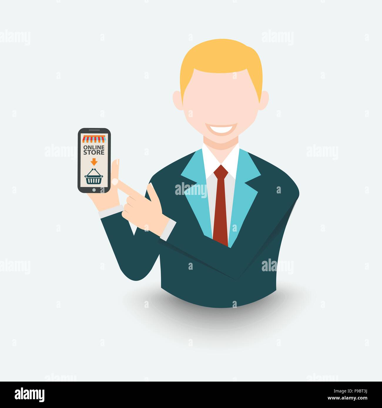 Man on line shopping Stock Vector Images - Alamy