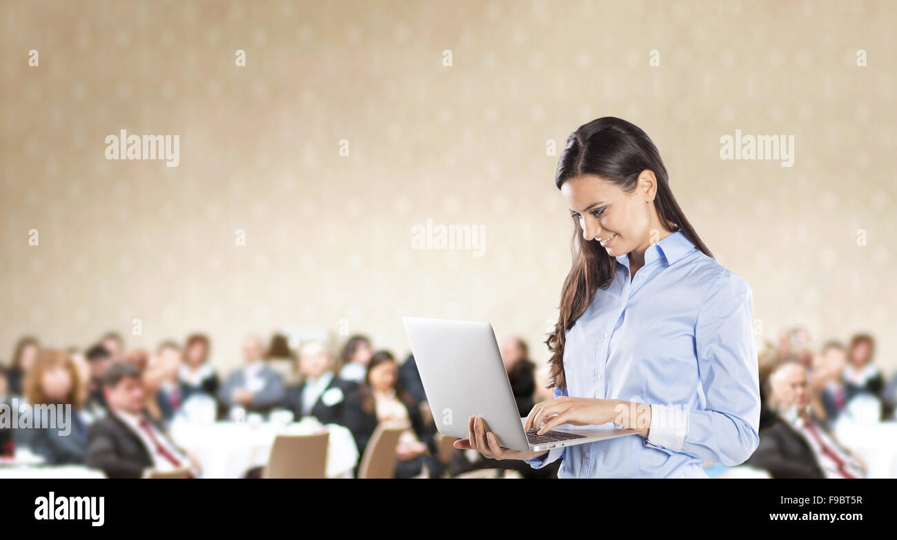 Conference stage blue hi-res stock photography and images - Alamy