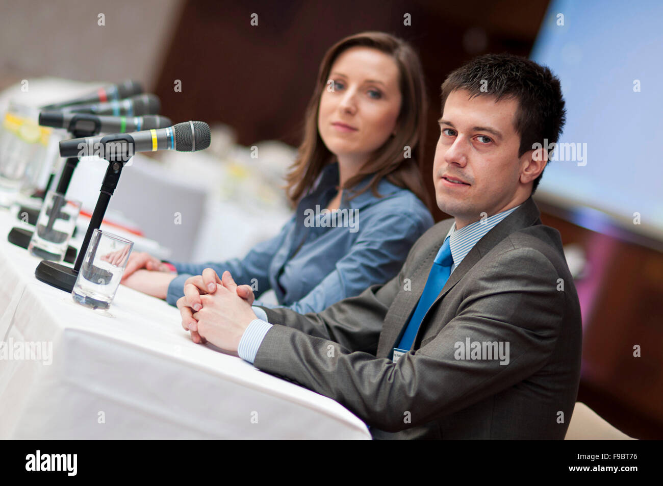 Indoor business conference for managers Stock Photo - Alamy