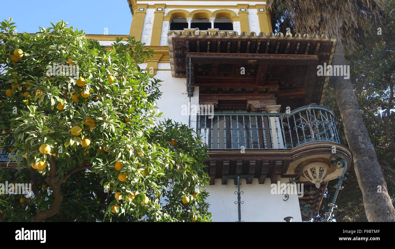 Famous balcony in Seville, Spain Stock Photo - Alamy