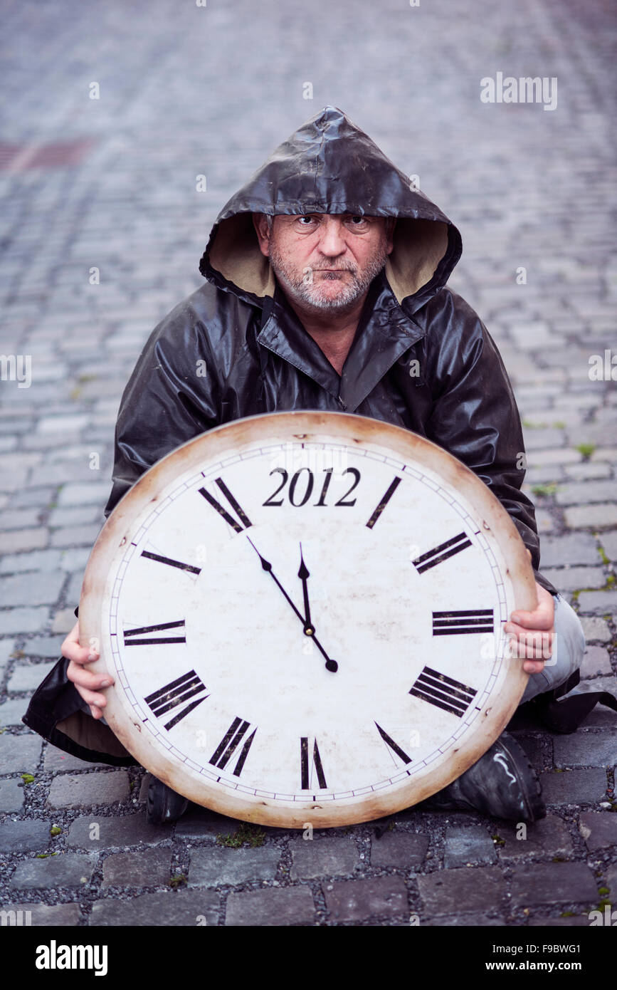 Man is waiting for end of the world Stock Photo - Alamy