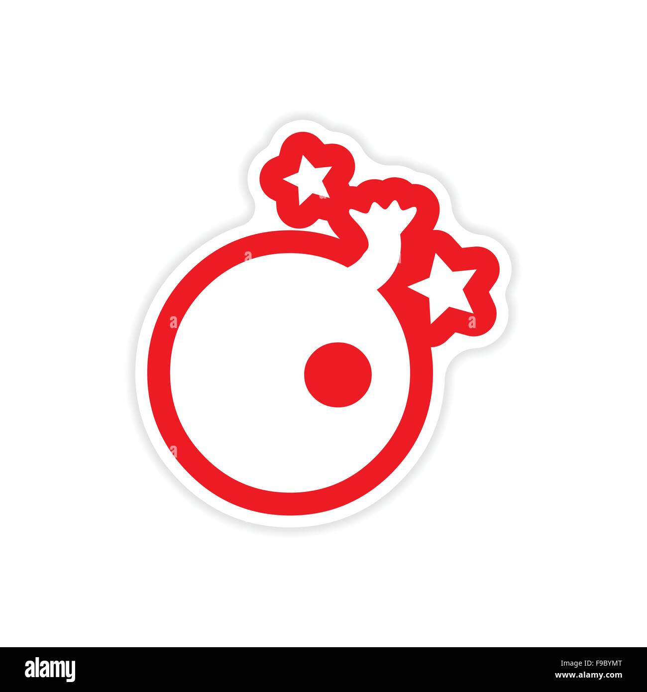 stylish sticker bomb with a wick and stars Stock Vector Image & Art - Alamy