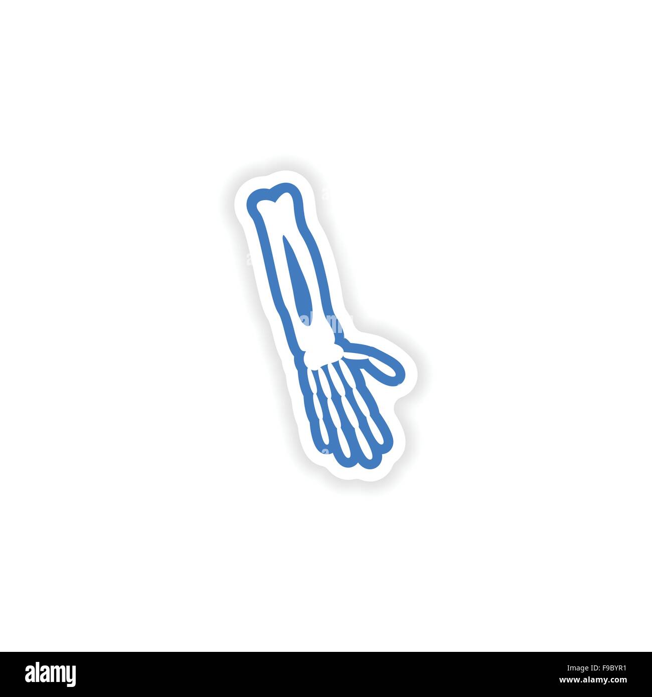 paper sticker on white background arm bone Stock Vector Image & Art - Alamy