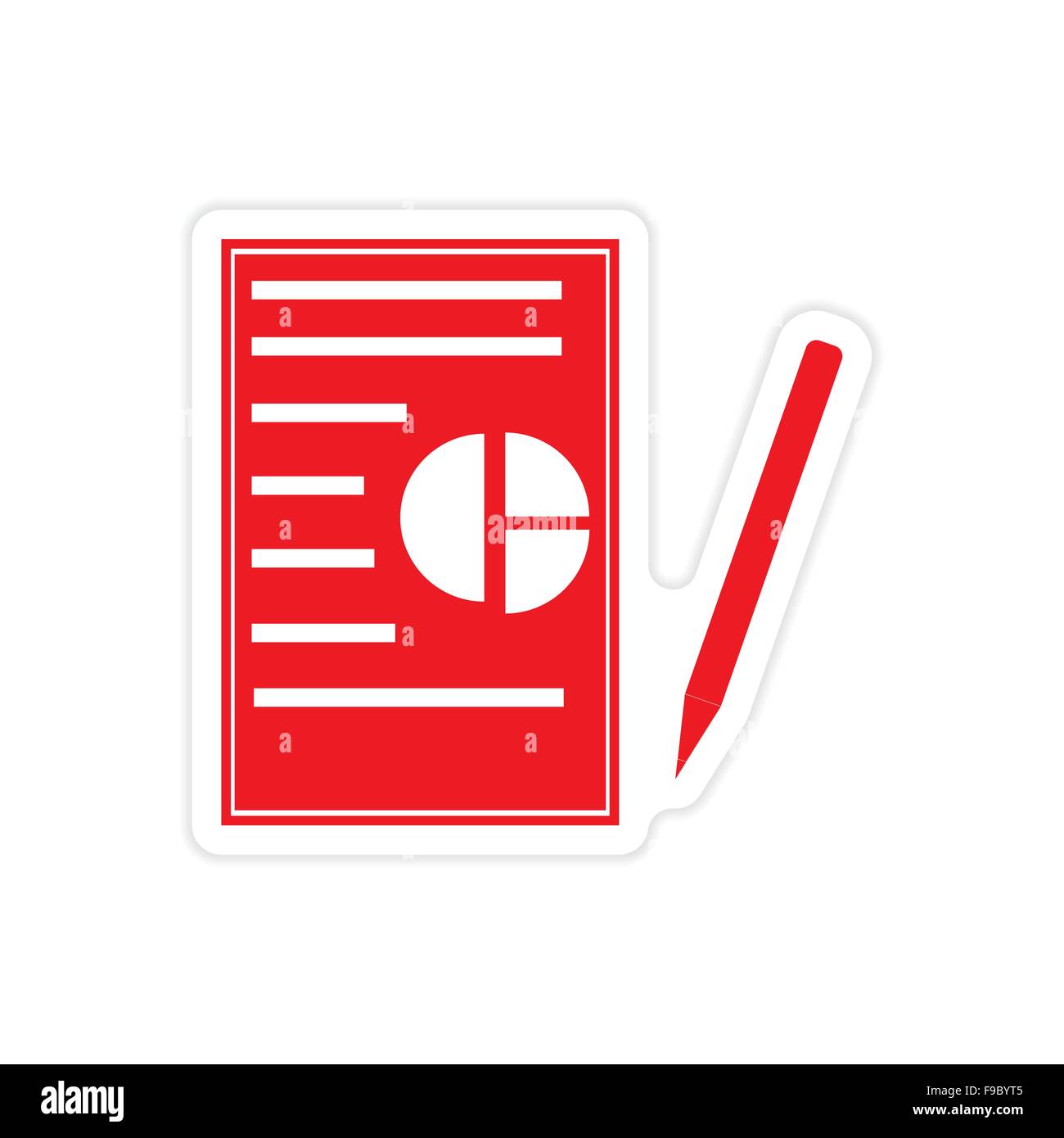 stylish sticker on paper business papers and pen Stock Vector Image ...