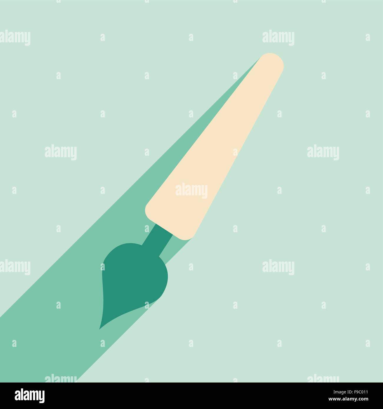 Flat with shadow icon and mobile application pen Stock Vector Image ...