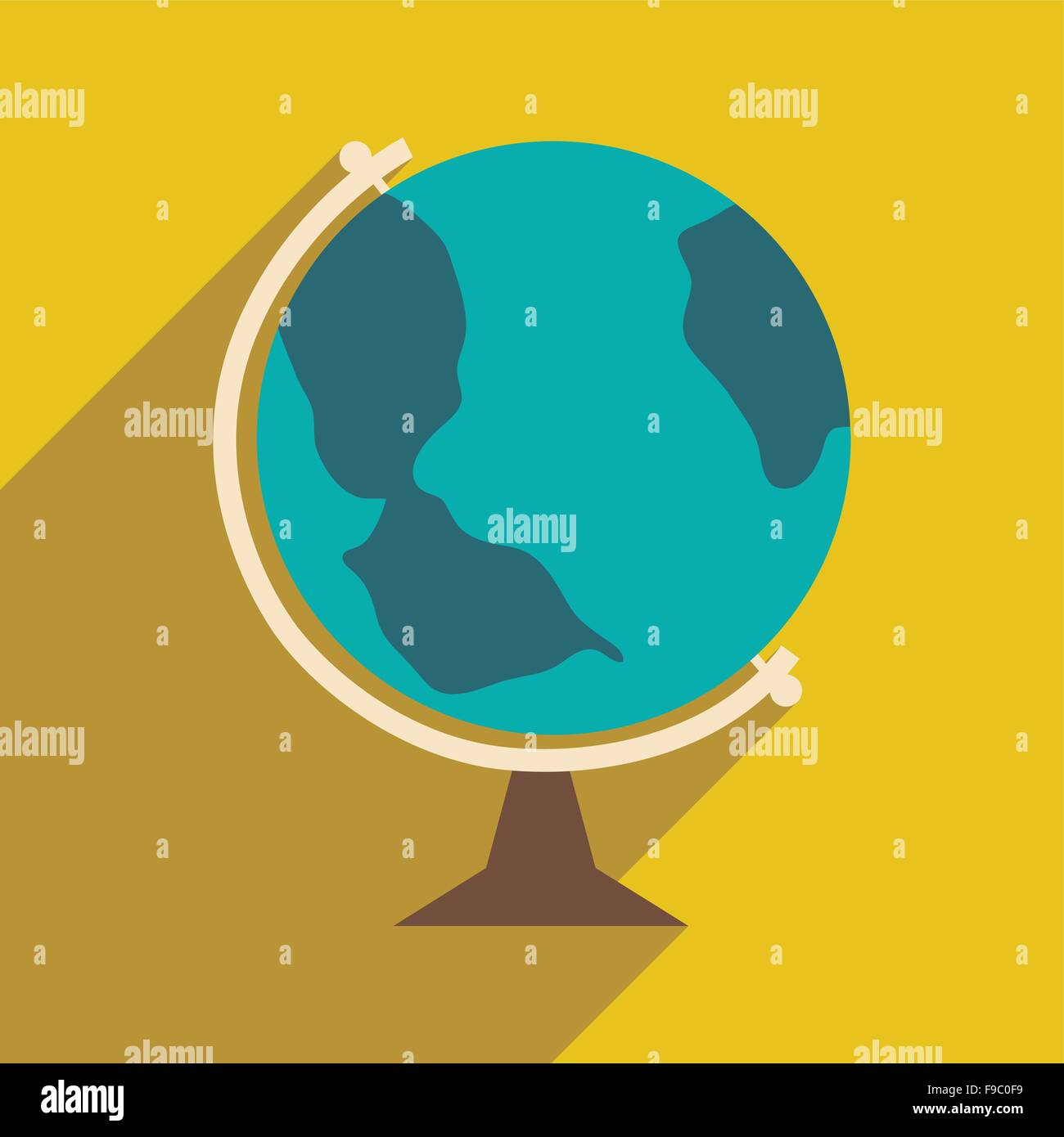 Flat with shadow icon and mobile application globe icon Stock Vector ...