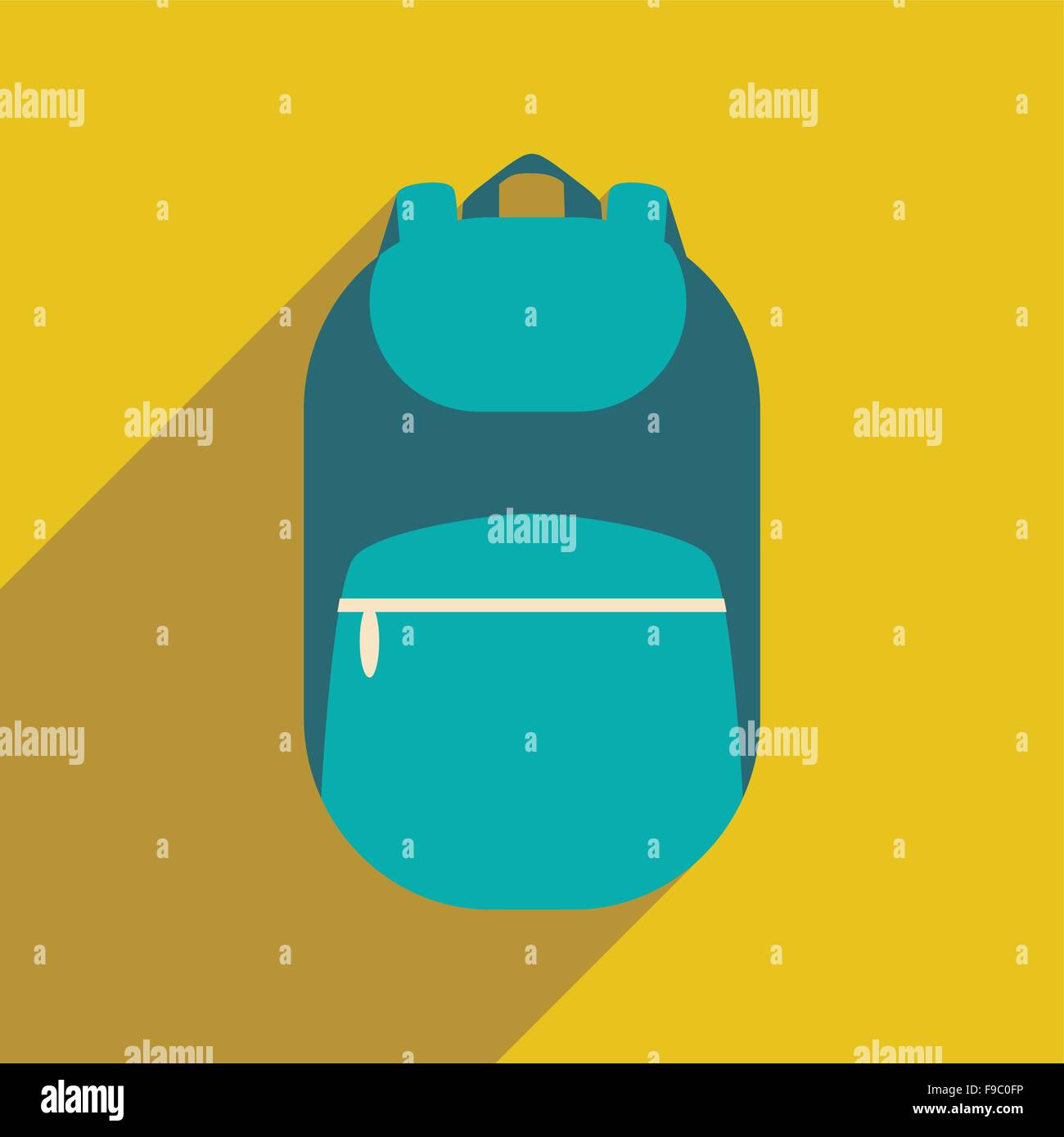 Flat with shadow icon and mobile application backpack Stock Vector ...