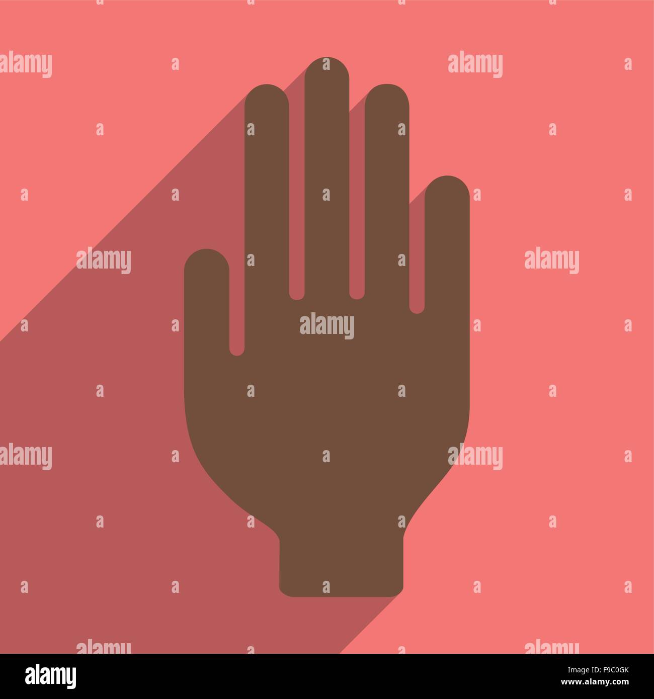 Flat with shadow icon and mobile application hand Stock Vector Image ...