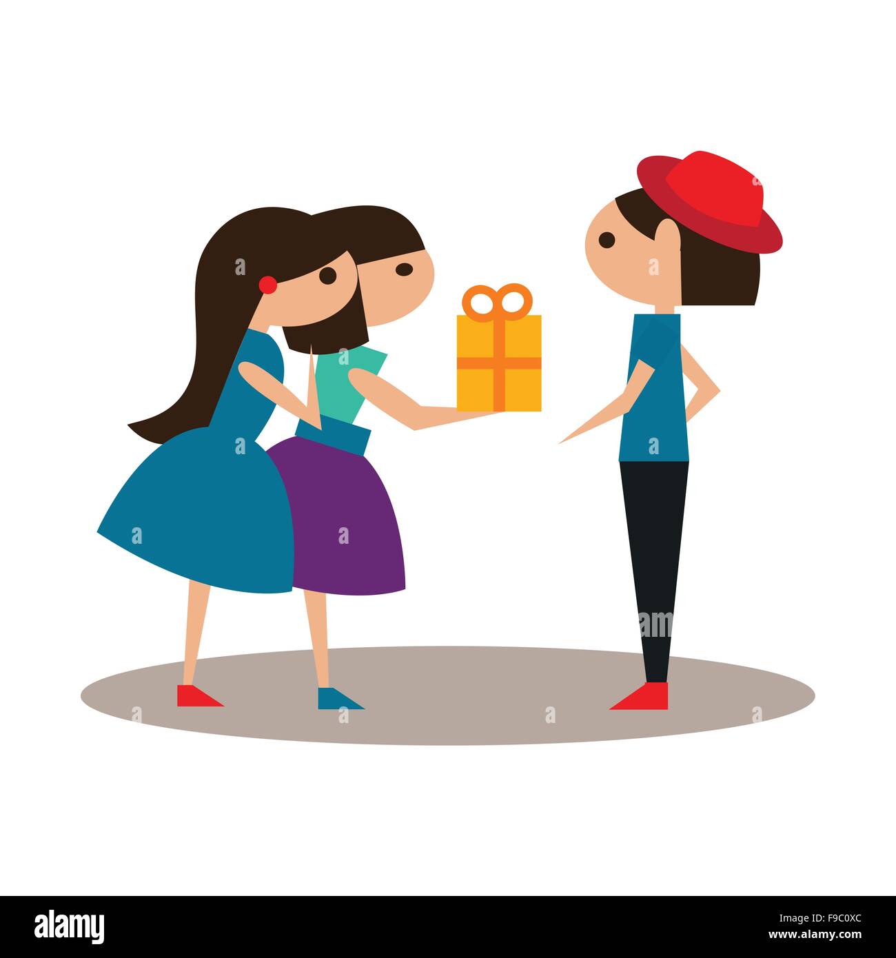 Flat with shadow icon and mobile application Giving gifts Stock Vector ...