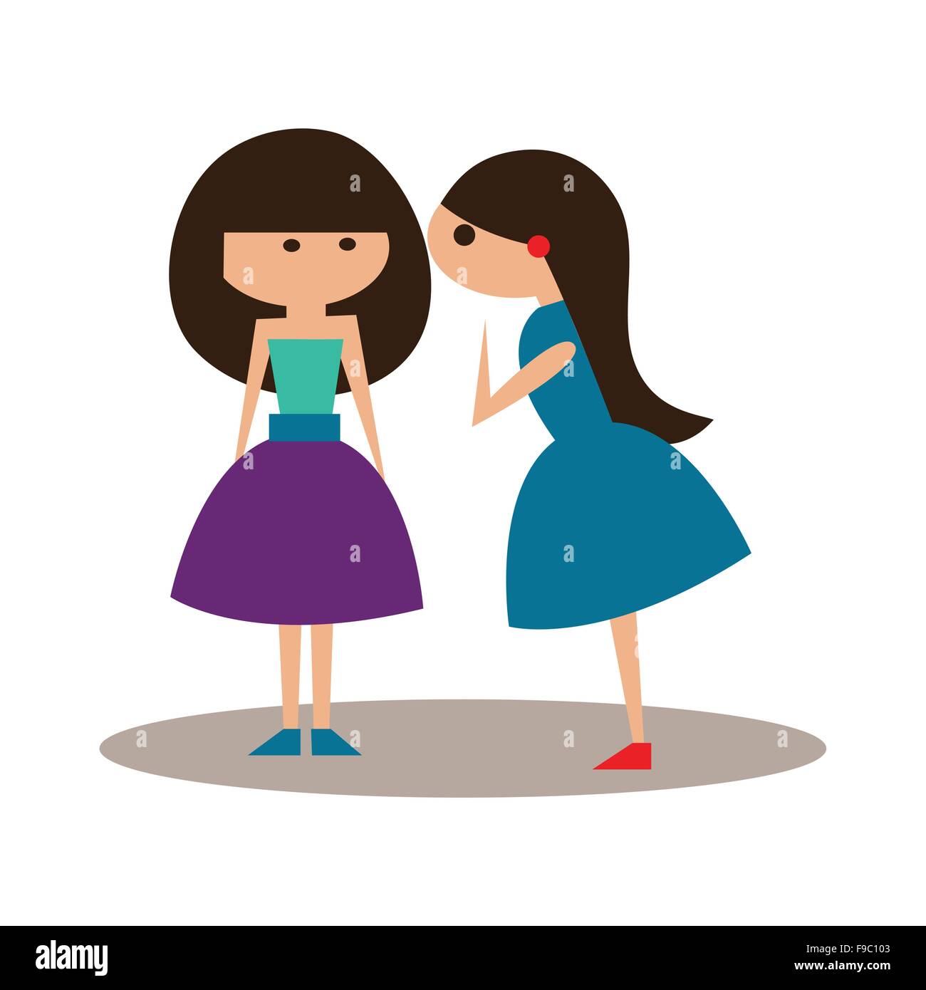 Flat with shadow icon and mobile application gossip Stock Vector Image ...