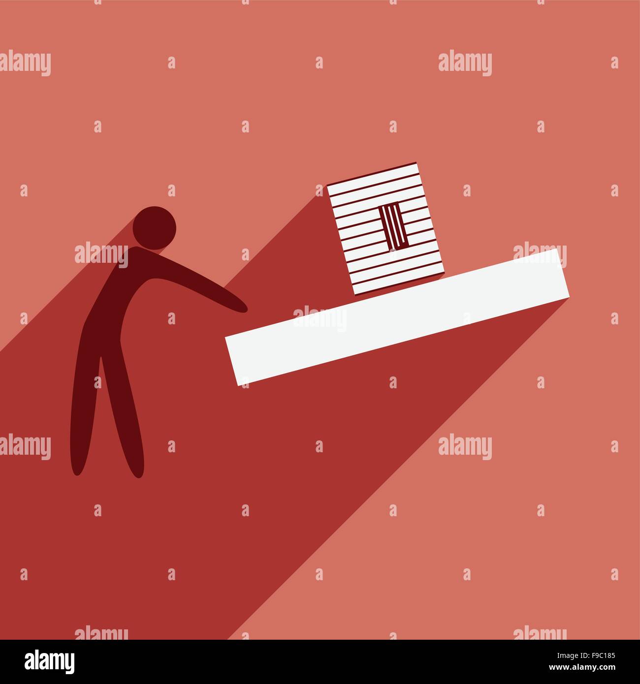 Flat with shadow icon and mobile application loader box Stock Vector ...