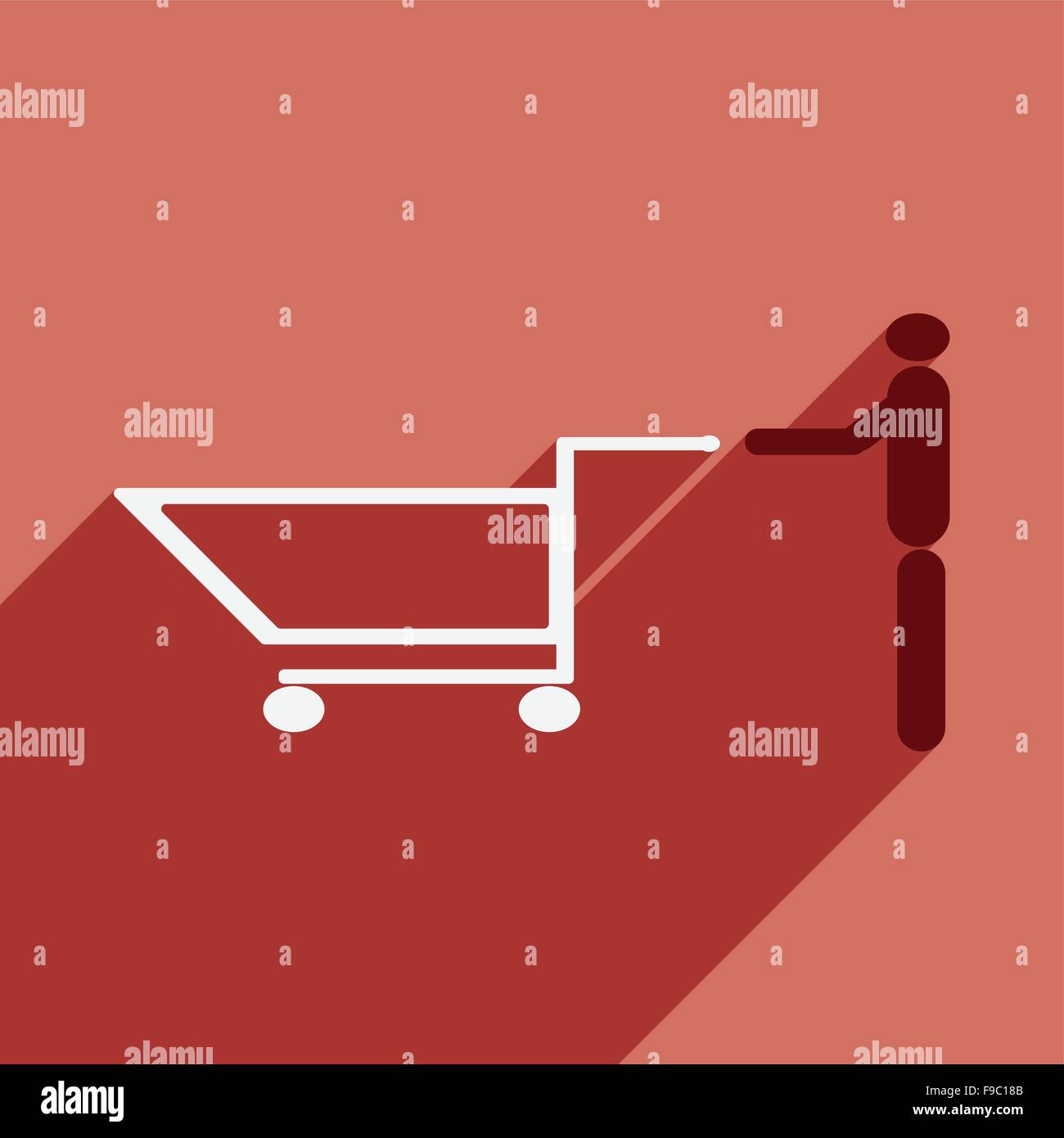 Flat with shadow icon and mobile application man truck Stock Vector ...