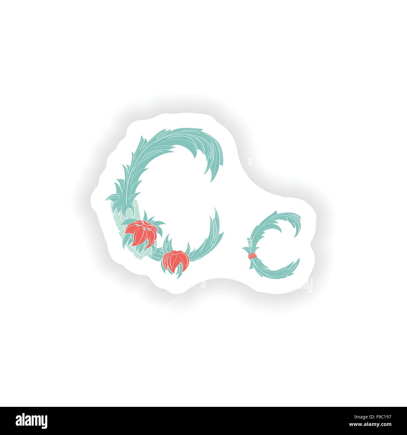 stiker Abstract letter C logo icon in Blue tropical style Stock Vector ...
