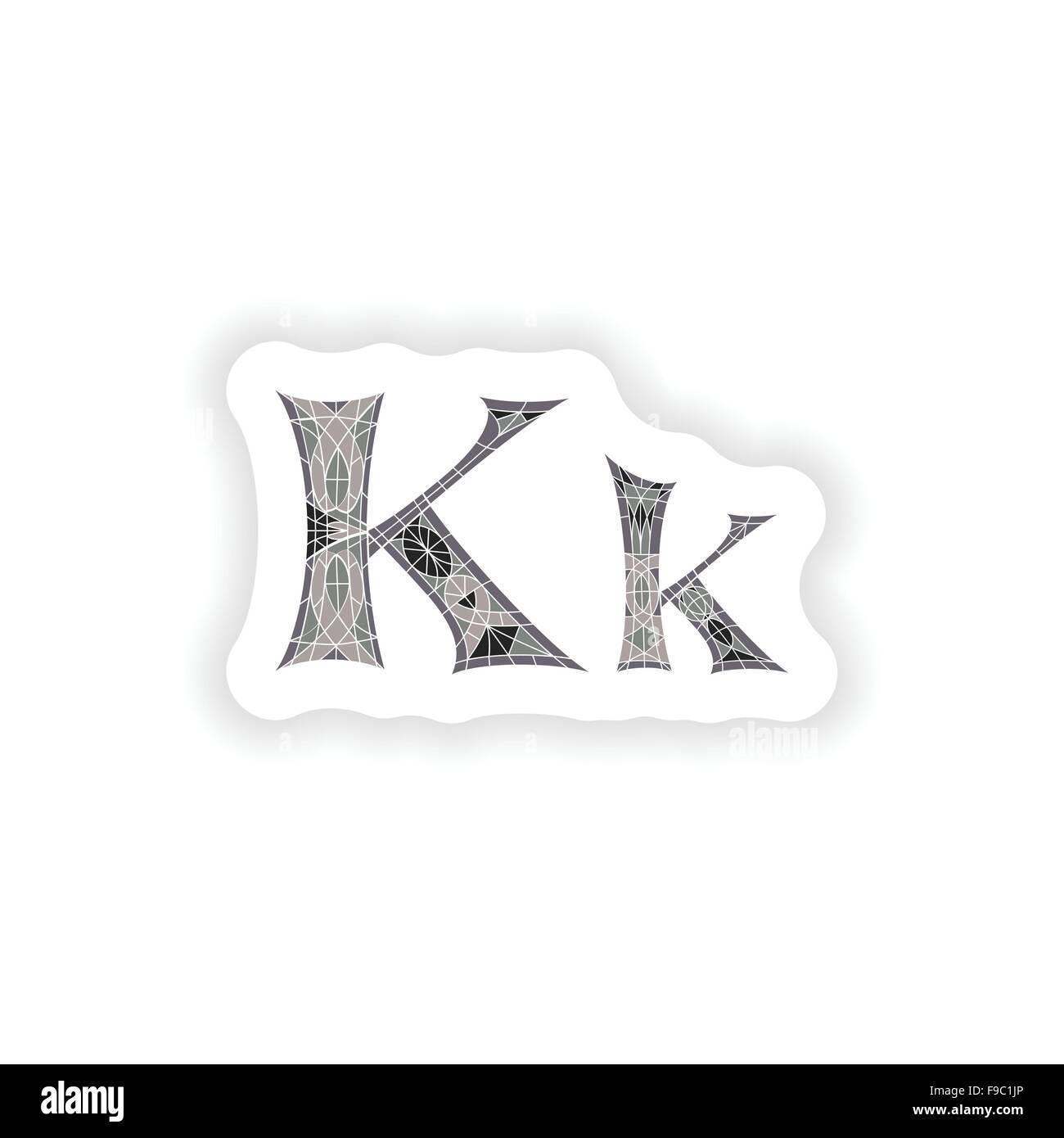 sticker Low poly letter K in gray mosaic polygon Stock Vector Image ...