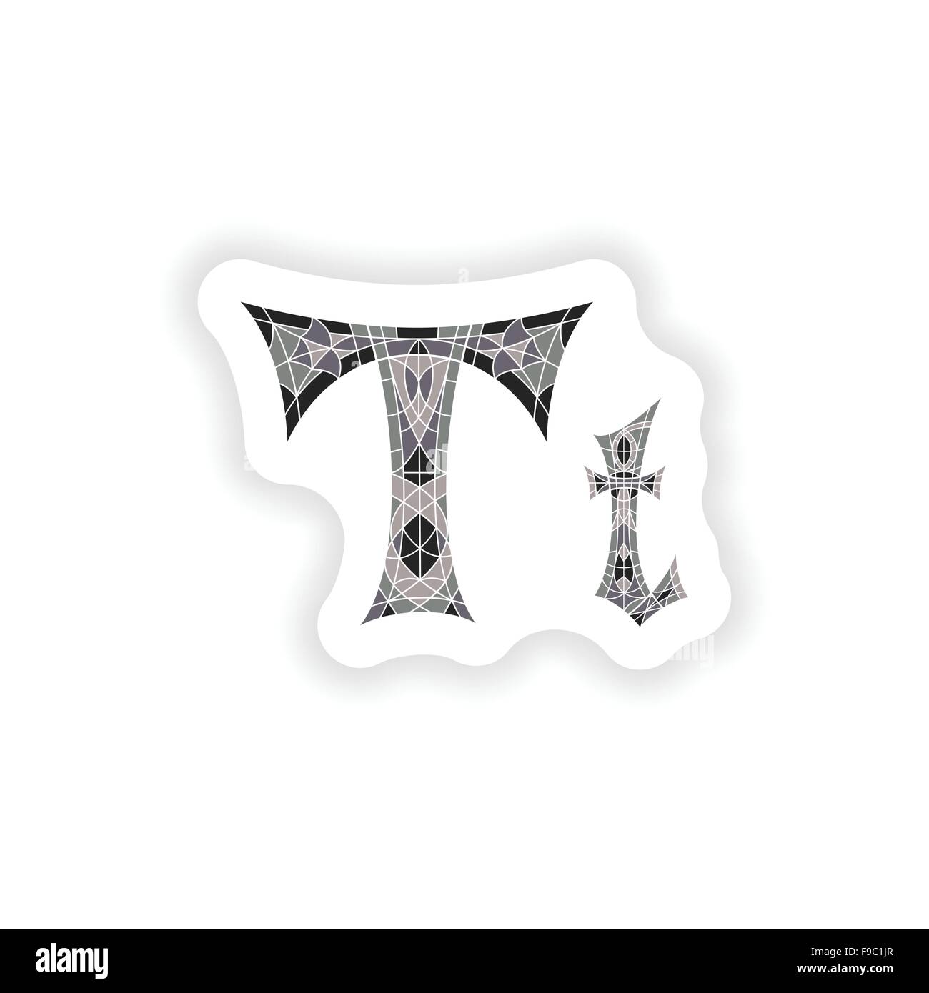 sticker Low poly letter T in gray mosaic polygon Stock Vector Image ...